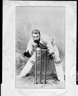 Portrait of John McCarthy Blackham, Australian cricket team member ...