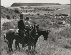 Gail Ritchie and her husband Blyth on two of the quarter horses which ...