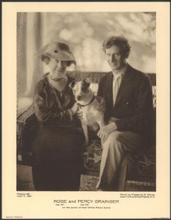 Rose and Percy Grainger, July 1921, aged 60 and 39 on the porch of ...