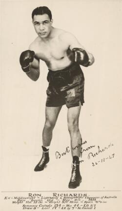 Portrait of boxer Ron Richards, ex-middleweight, light-heavy and ...