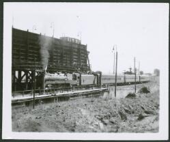 Locomotive 3829 on northbound Riverina Express taking water and coal at ...
