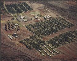 Aerial view of Paraburdoo for Hamersley Iron, Western Australia, 1977 ...