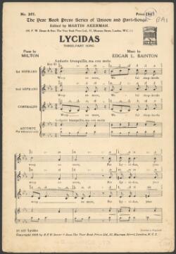 Lycidas [music] : three-part song