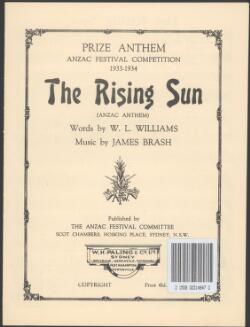 The Rising sun [music] : Anzac anthem
