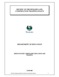 Building and construction training policy [electronic resource]