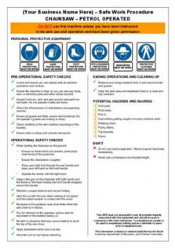 Sample safe work procedures