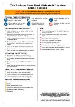 Sample safe work procedures