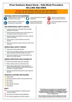 Sample safe work procedures