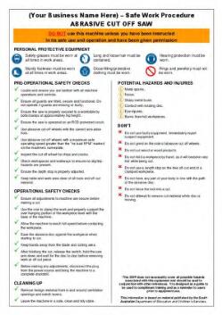 Sample safe work procedures