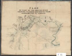 Plan of part of the Hunter River showing flooded districts from ...