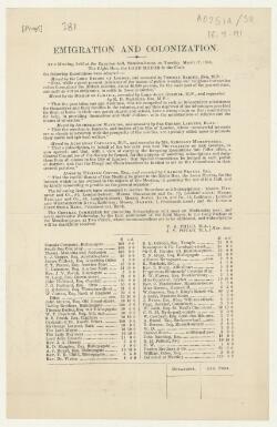 Emigration and colonization.