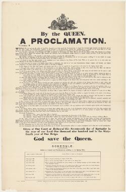 By the Queen, a proclamation : Whereas we ... ordered the establishment ...