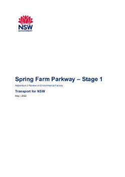 Spring Farm Parkway - stage 1 : addendum 2 review of environmental factors
