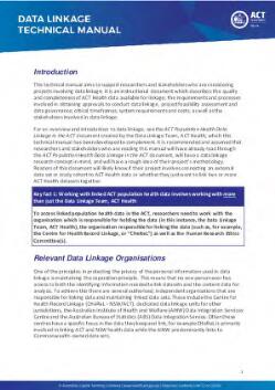 Data linkage technical manual.