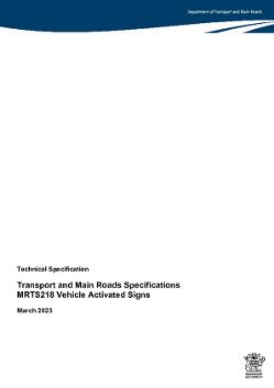 MRTS218 Vehicle activated signs : Transport and Main Roads specifications