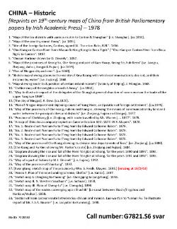 19th-century maps of China from British Parliamentary papers