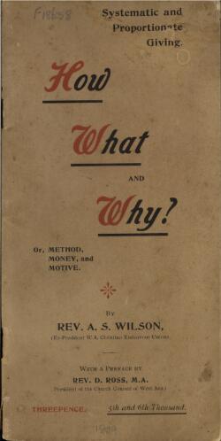Systematic and proportionate giving : how? what? and why?, or, money ...