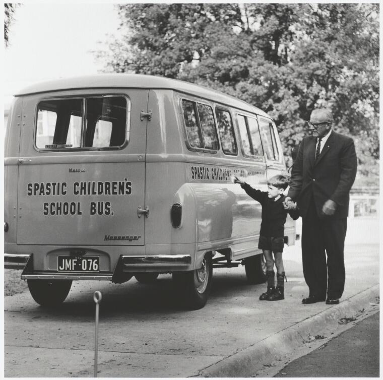 Digital Collections - Pictures - Diaz, Maggie, 1925- Spastic Centre bus ...